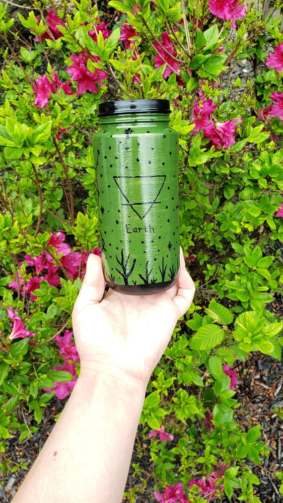 Earth Sign Jar Earth Sign Art Zodiac Sign Art Celestial - Etsy