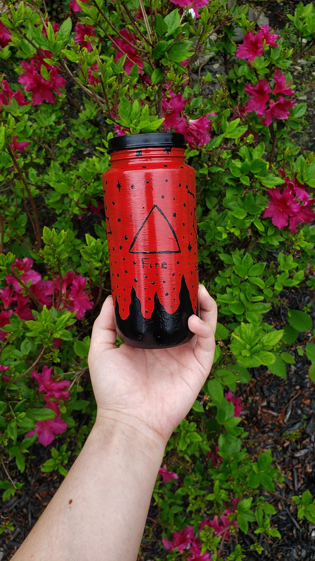 Fire Sign Jar Fire Sign Art Zodiac Sign Art Celestial Art Painted Jar ...