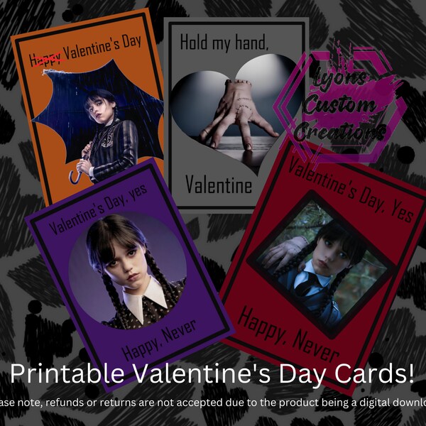 Wednesday Addams Valentine Cards - Etsy