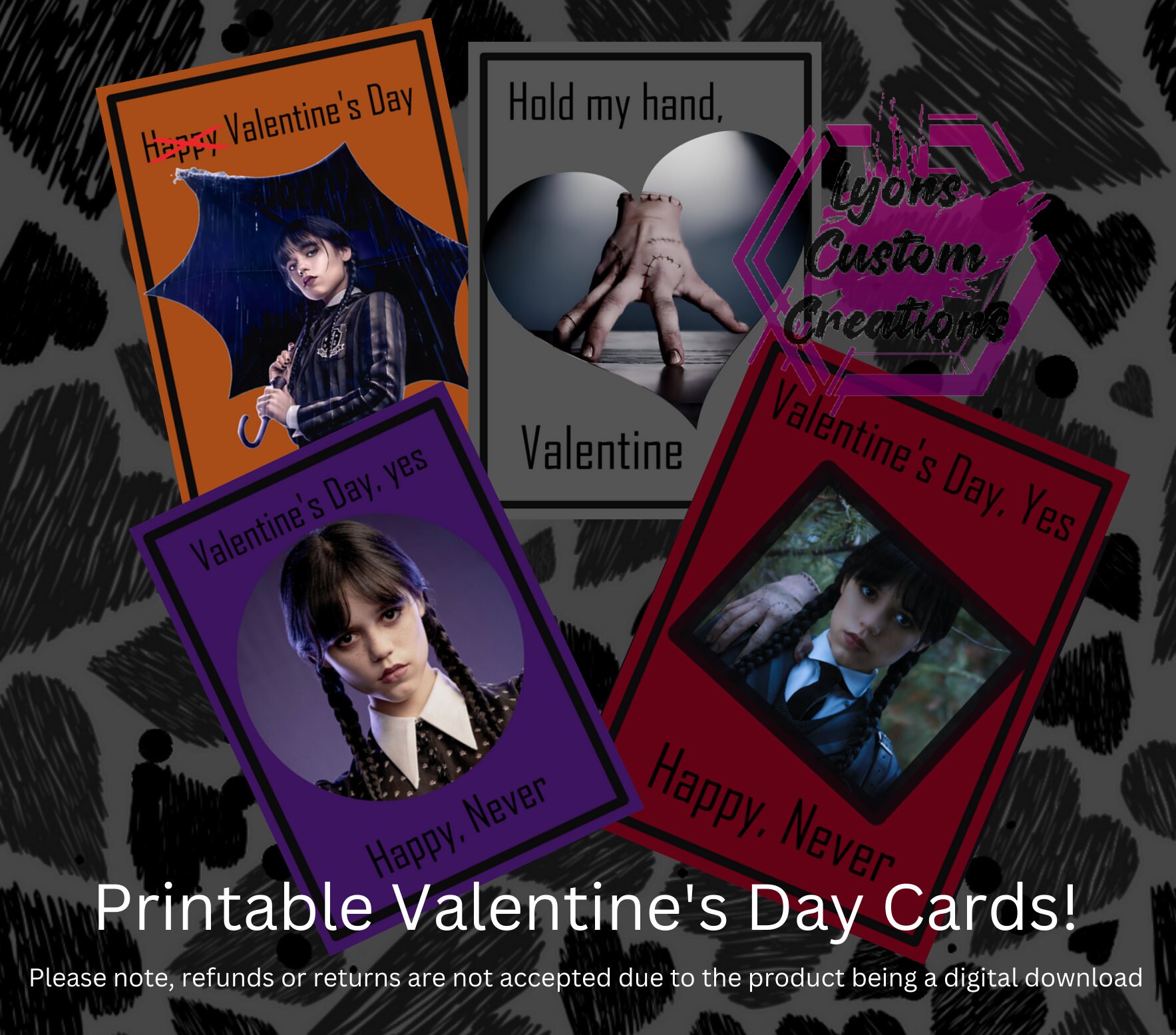 Printable Wednesday Valentines, Valentine's Day Cards - Etsy