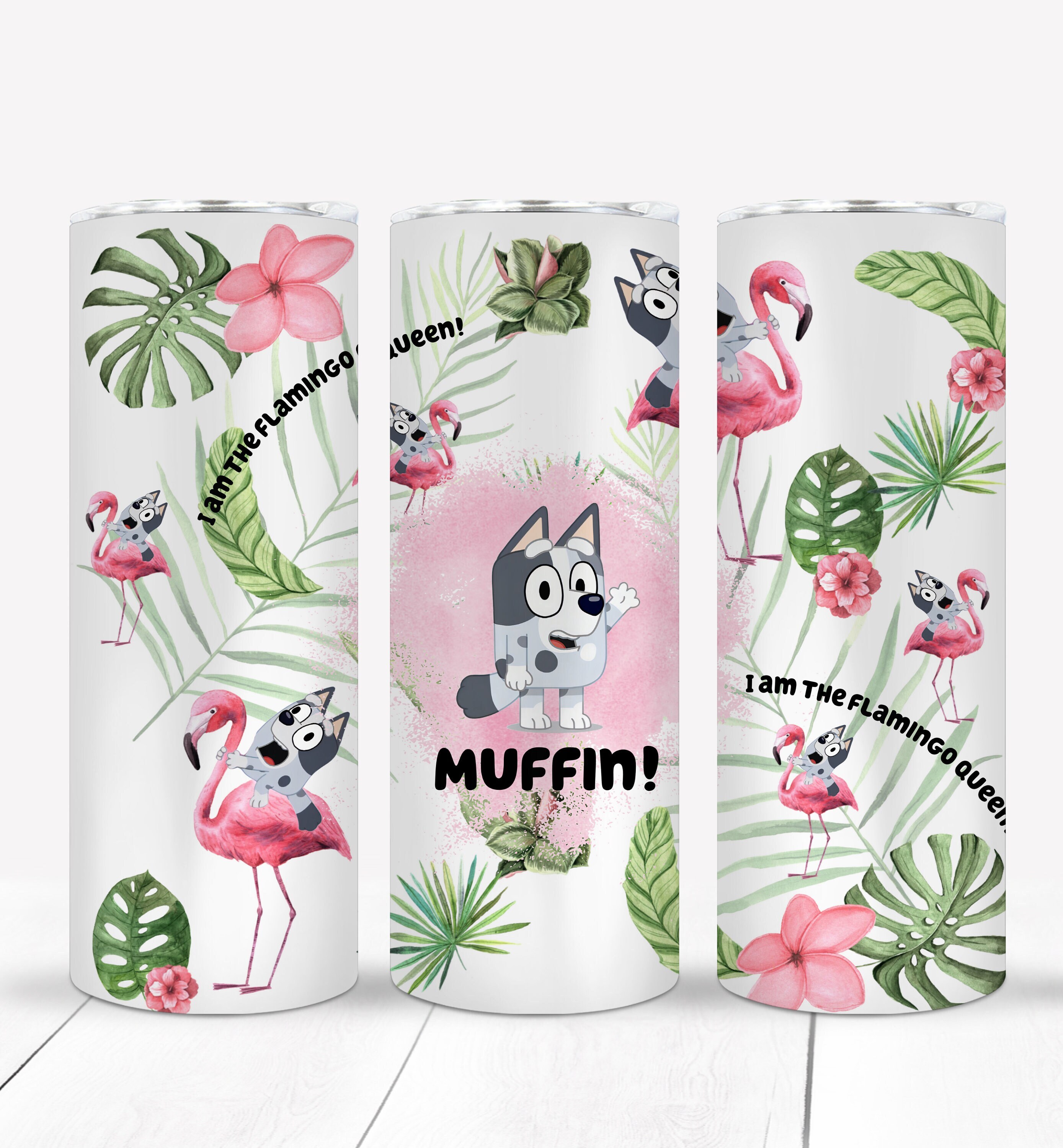 Flamingo Queen Muffin 20oz Skinny Tumbler Sublimation Design - Etsy