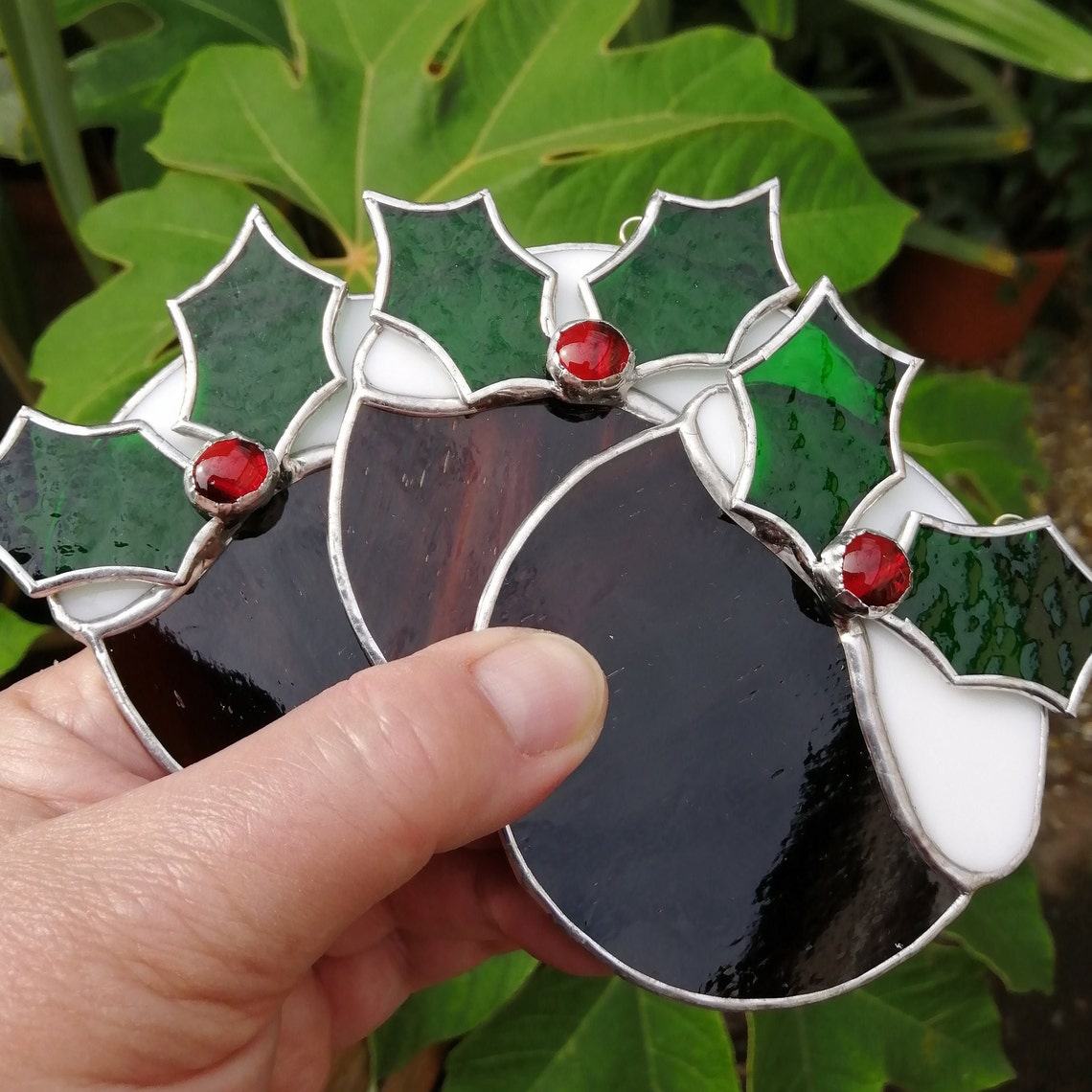 Christmas Pudding / Stained Glass / Decoration / Sun Catcher ...