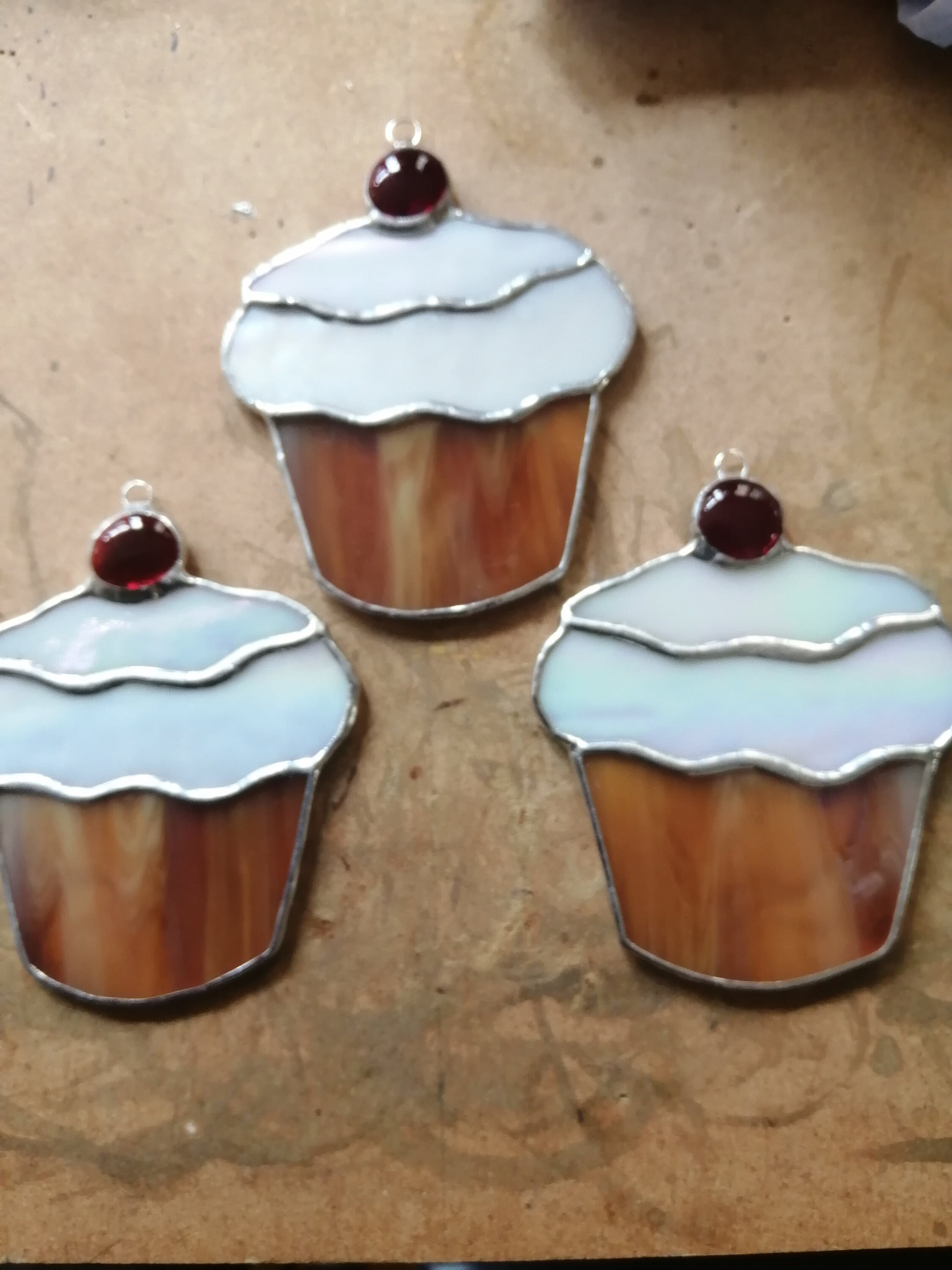 Cupcake / Stained Glass / Cherry / Iced / Yummy / Suncatcher / - Etsy