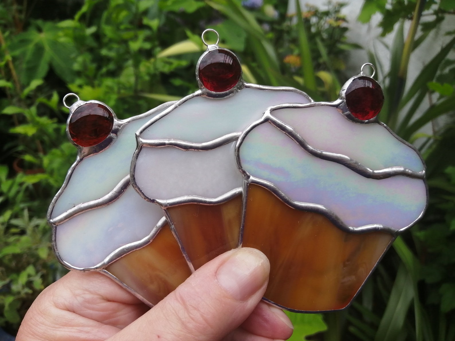 Cupcake / Stained Glass / Cherry / Iced / Yummy / Suncatcher / - Etsy