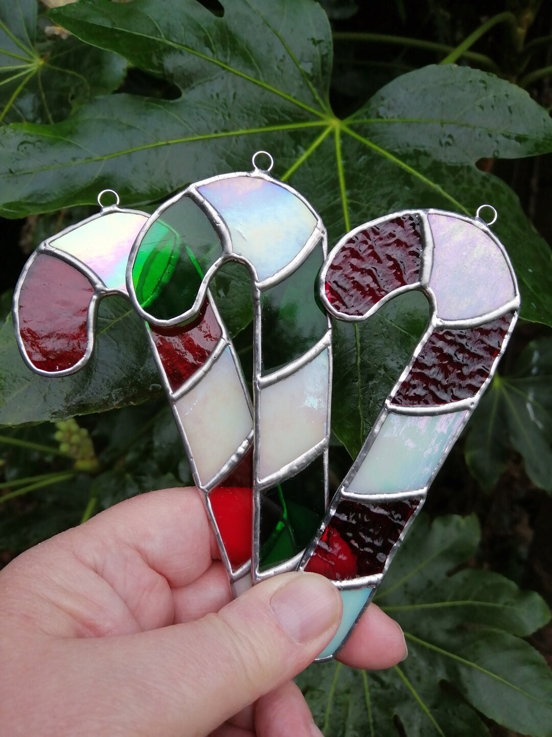 Stained Glass Candy Cane - Christmas Tree Decoration - Etsy UK