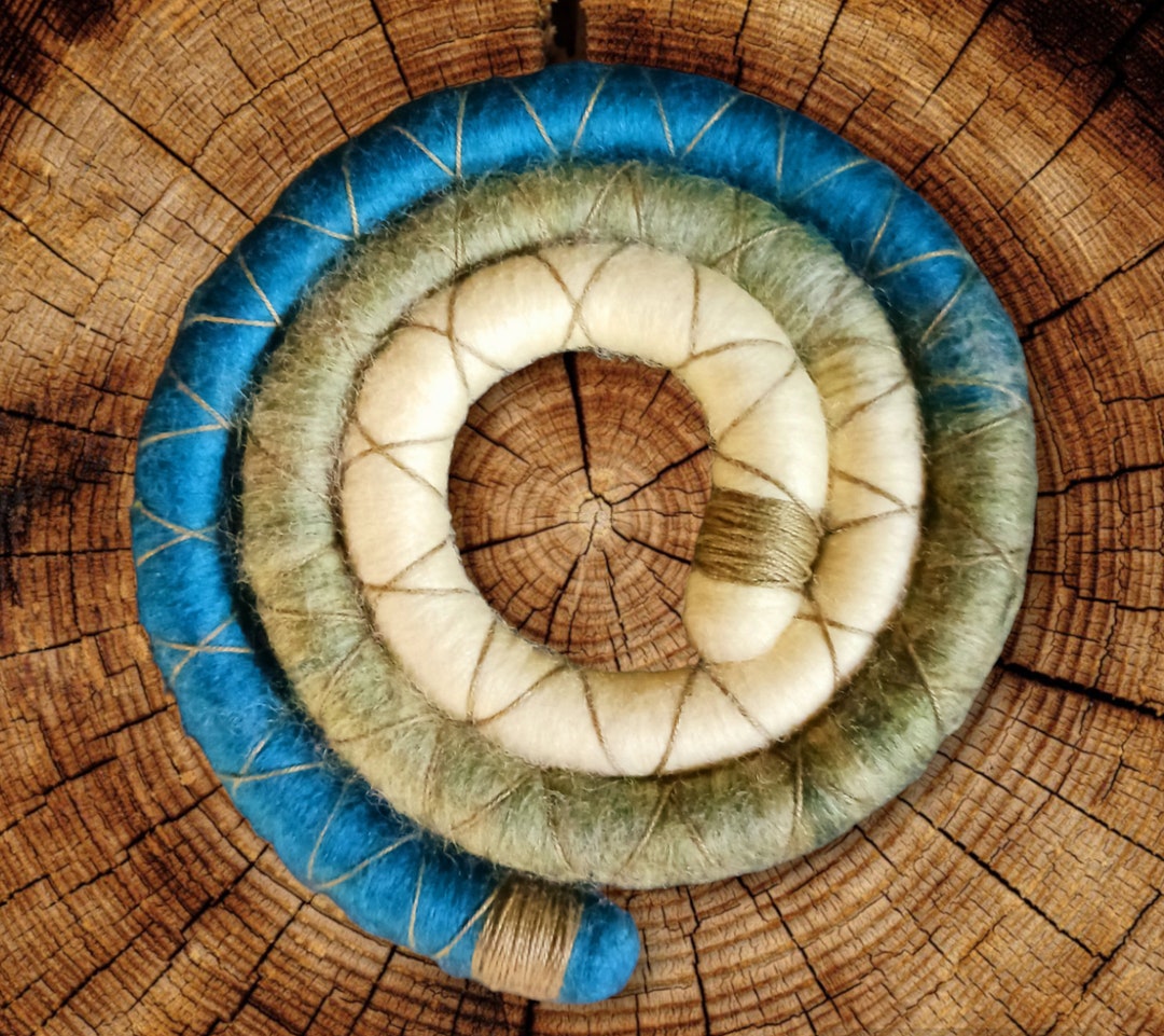 The Triples.teal,olive,ivory Dreadlock Hair Tie. Spiral Bun & Ponytail ...