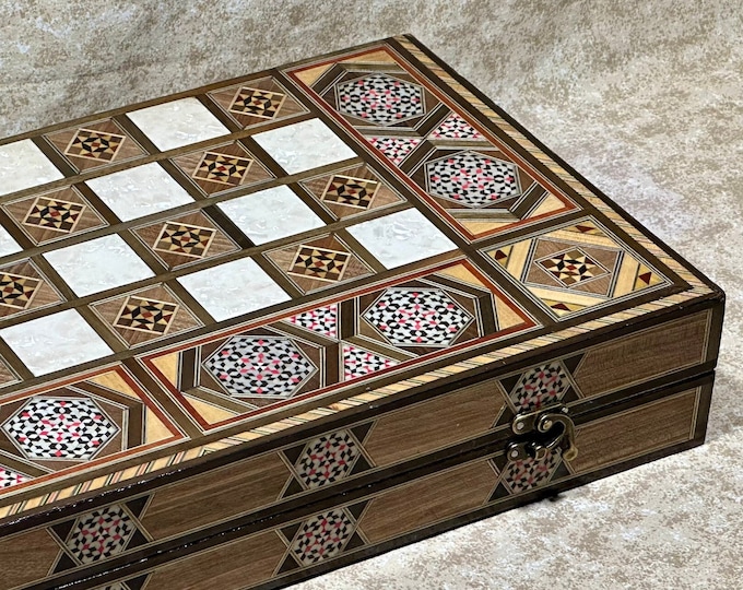 Backgammon Board and Chess Set From Lebanon Traditional Arabian Mother ...