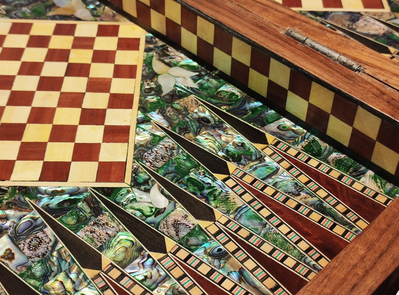 Custom Backgammon and Chess Set One of a Kind Handmade - Etsy