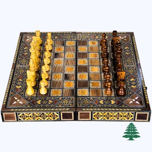 SALE Backgammon Board - Lebanese Handmade Backgammon Game Chess Set ...