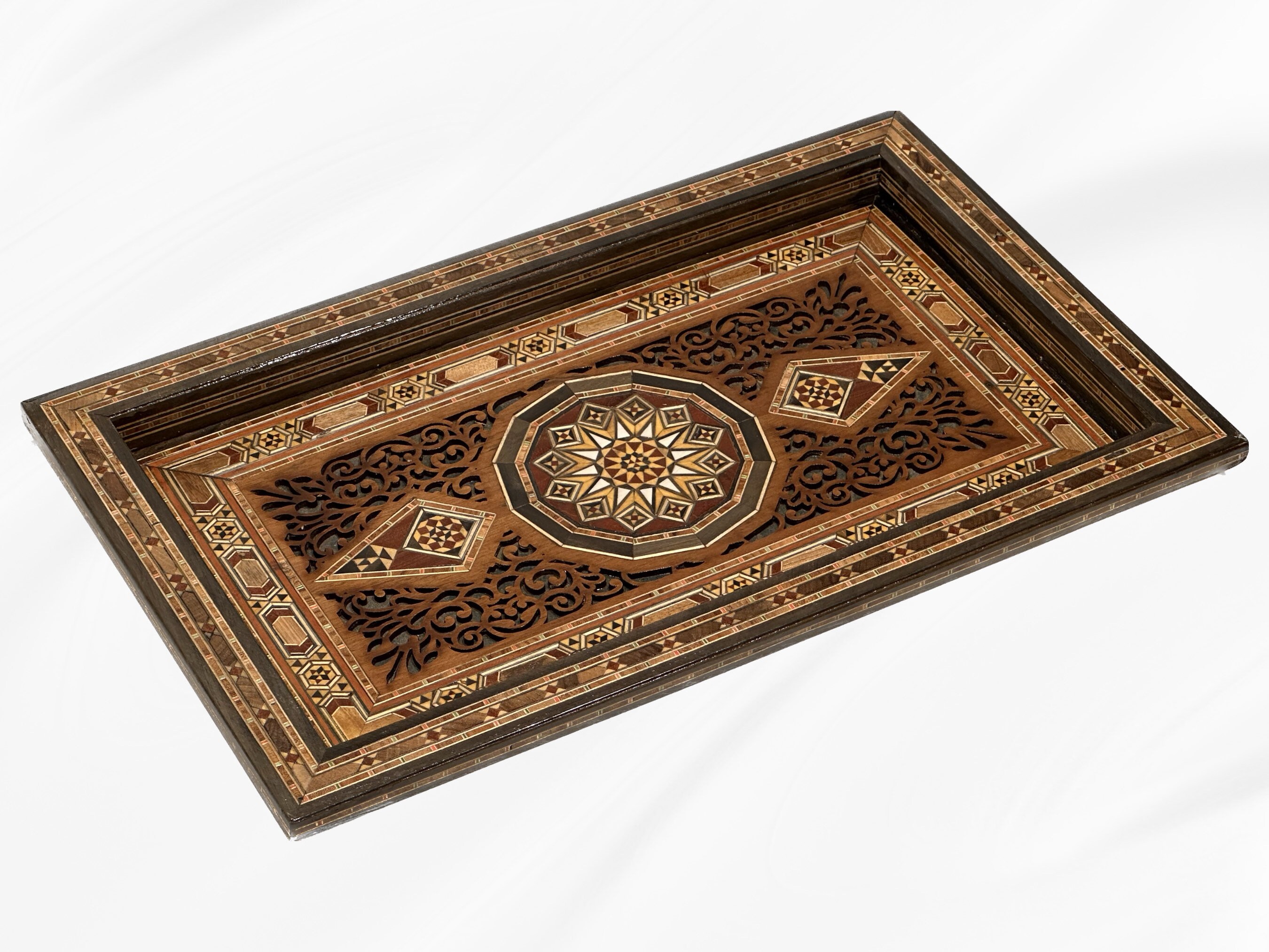 Engraved Wooden Serving Tray From Lebanon - Handmade - Etsy