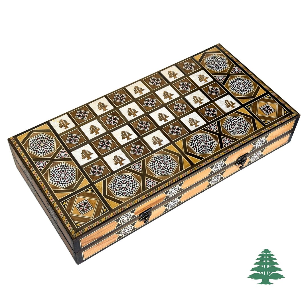 ARZE Backgammon Board and Chess Set From Lebanon - Traditional Arabian ...