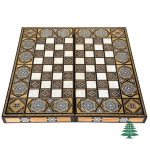 SALE Backgammon Board and Chess Set From Lebanon Traditional Arabian ...