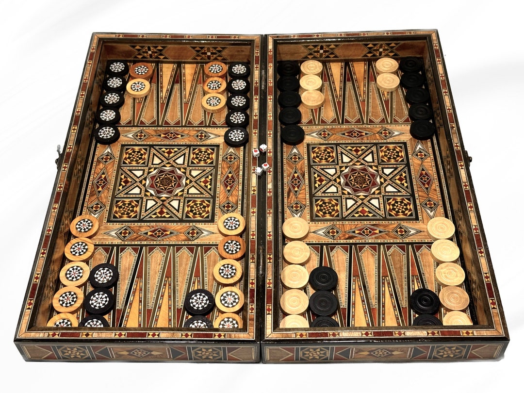 20 Backgammon Board and Chess Set From Lebanon Handmade Custom Checkers ...