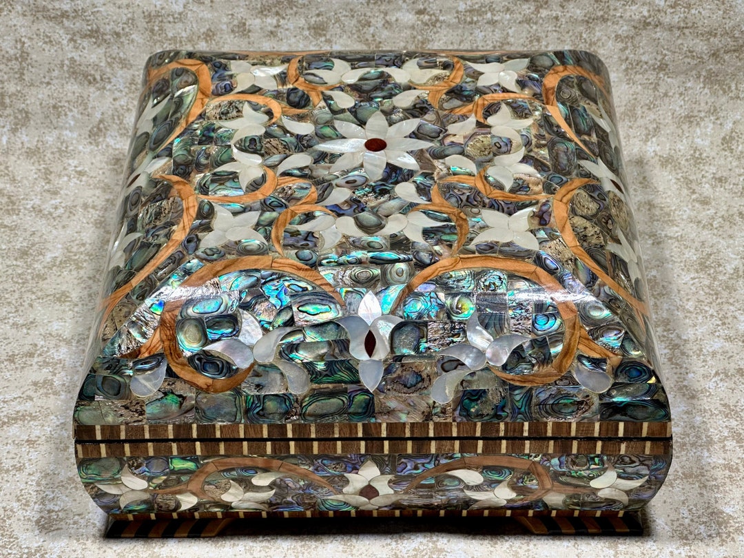 Large Pearl Jewelry Box From Lebanon - Handmade Using Natural ...