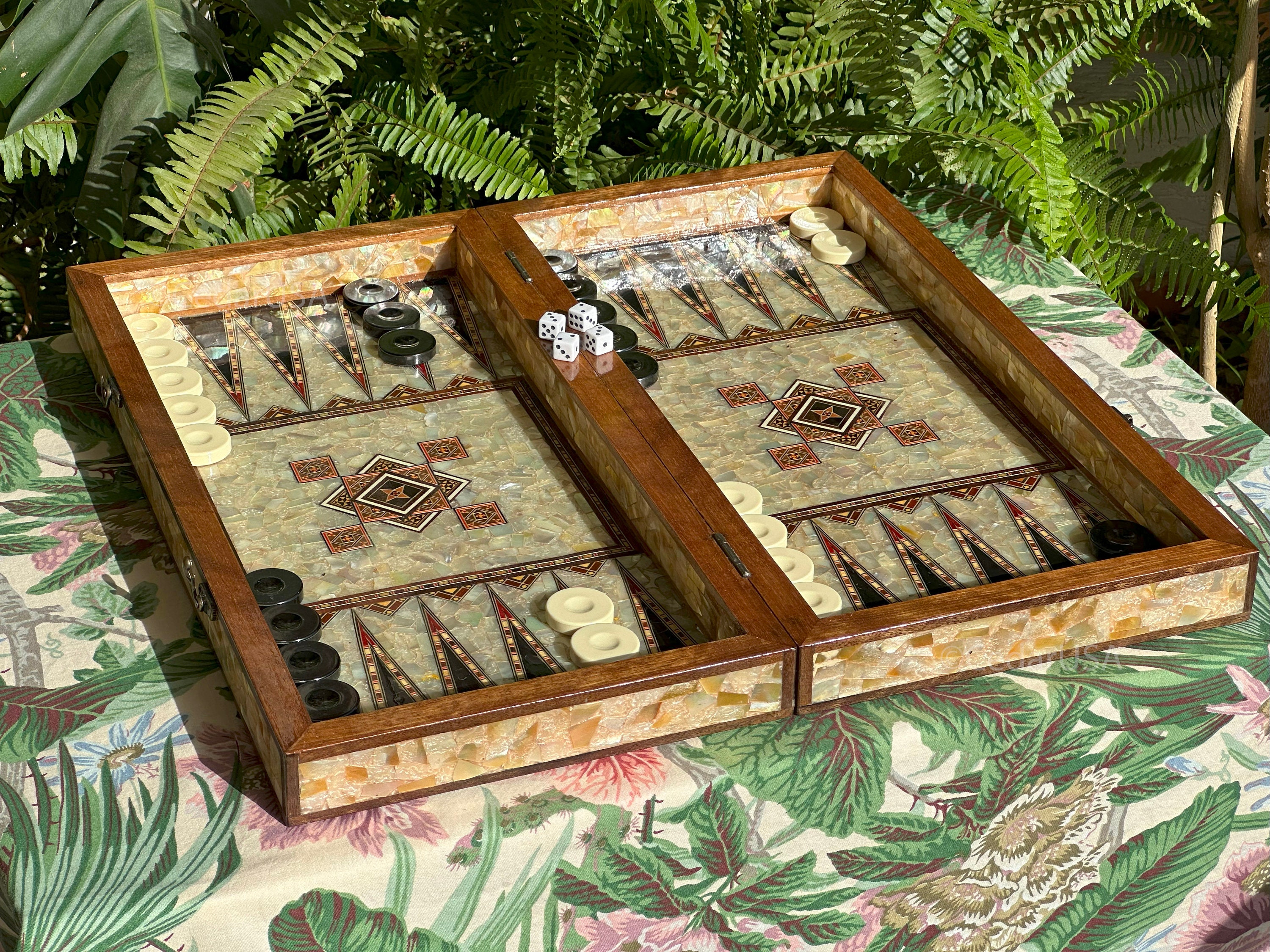 20" Unique Chess and Backgammon Board From Lebanon With Mediterranean ...