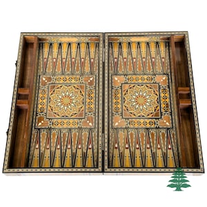 XL Pearl Backgammon Set and Folding Chess Board From Lebanon - Handmade ...