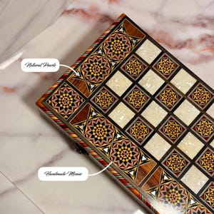 Lebanese Handmade Backgammon Chess Set: Vintage Design, Personalizable ...