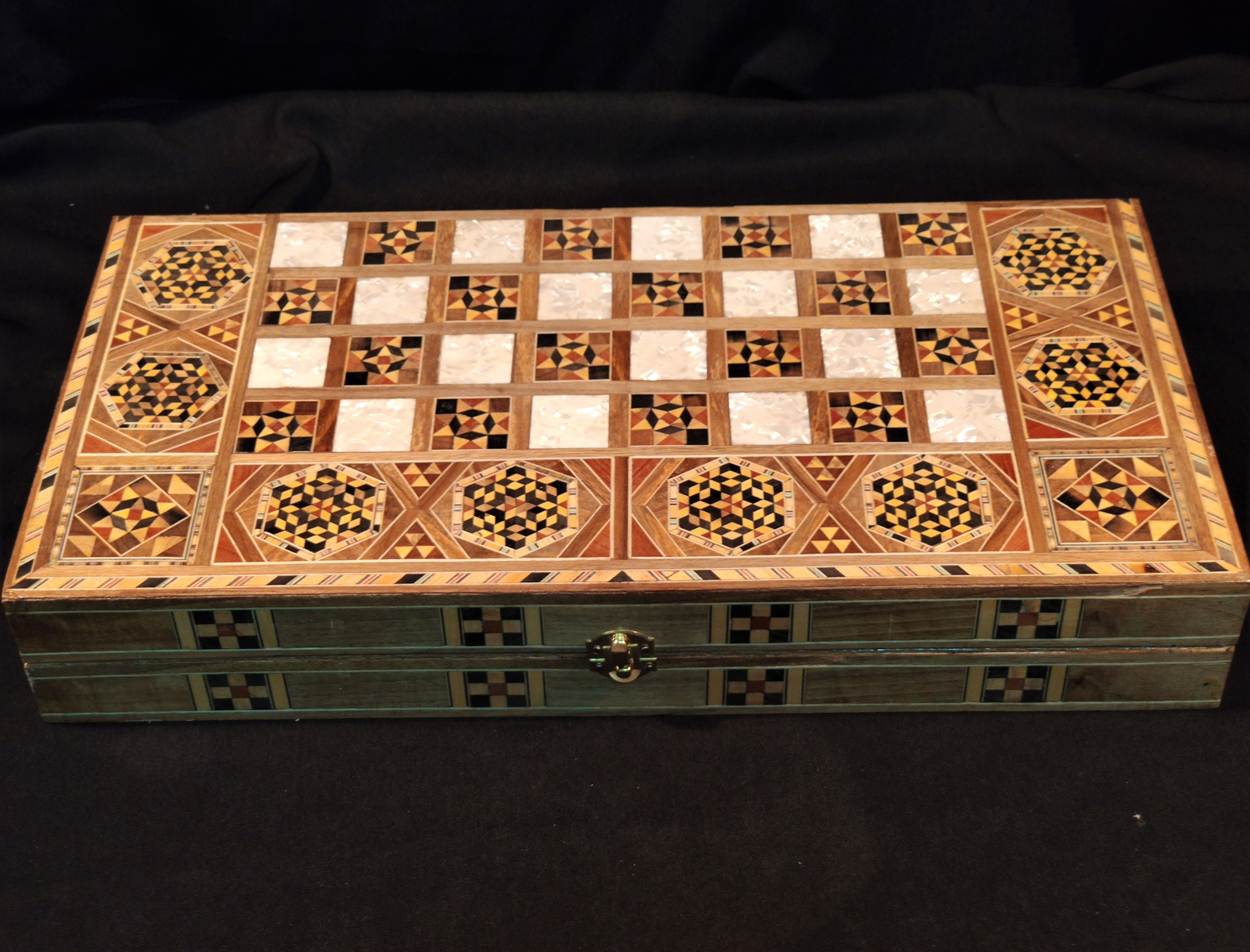 L Backgammon Board and Chess Set From Lebanon Handmade Vintage Wood ...
