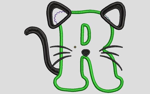 Cat Applique Font Letter R - Etsy