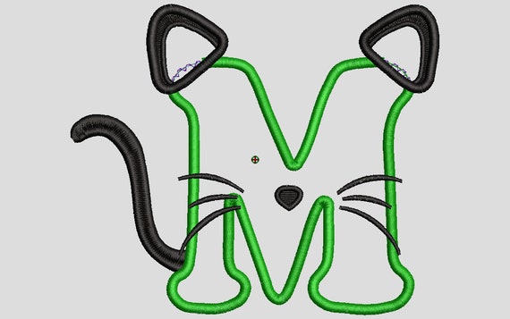 Cat Applique Font Letter M - Etsy