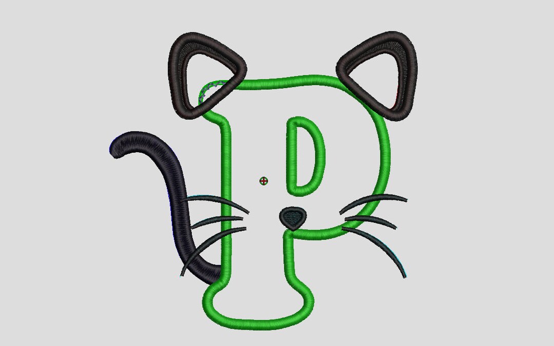 Cat Applique Font - Letter P - Etsy