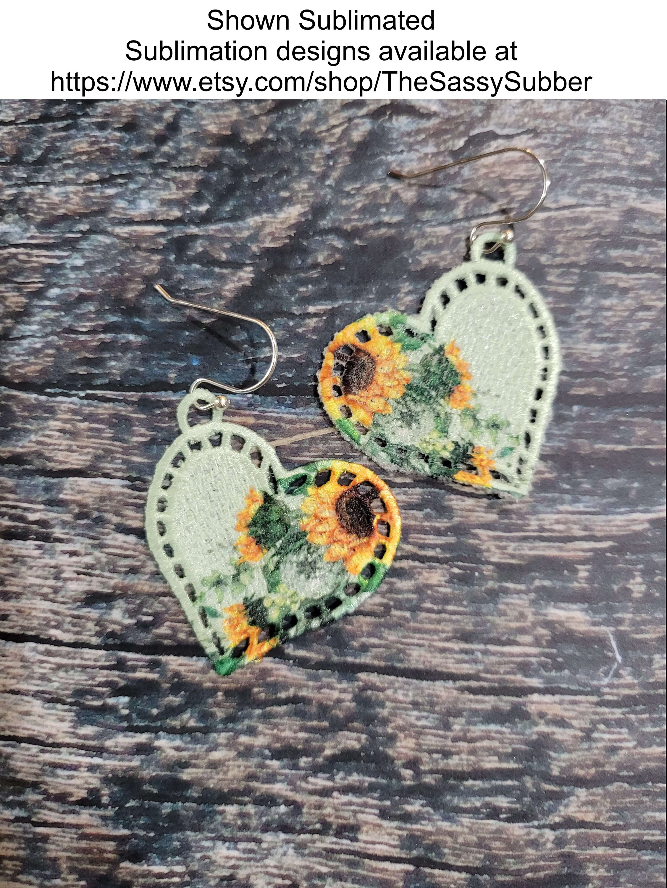 Heart Earring Free Standing Lace Earring Digital Design File for ...