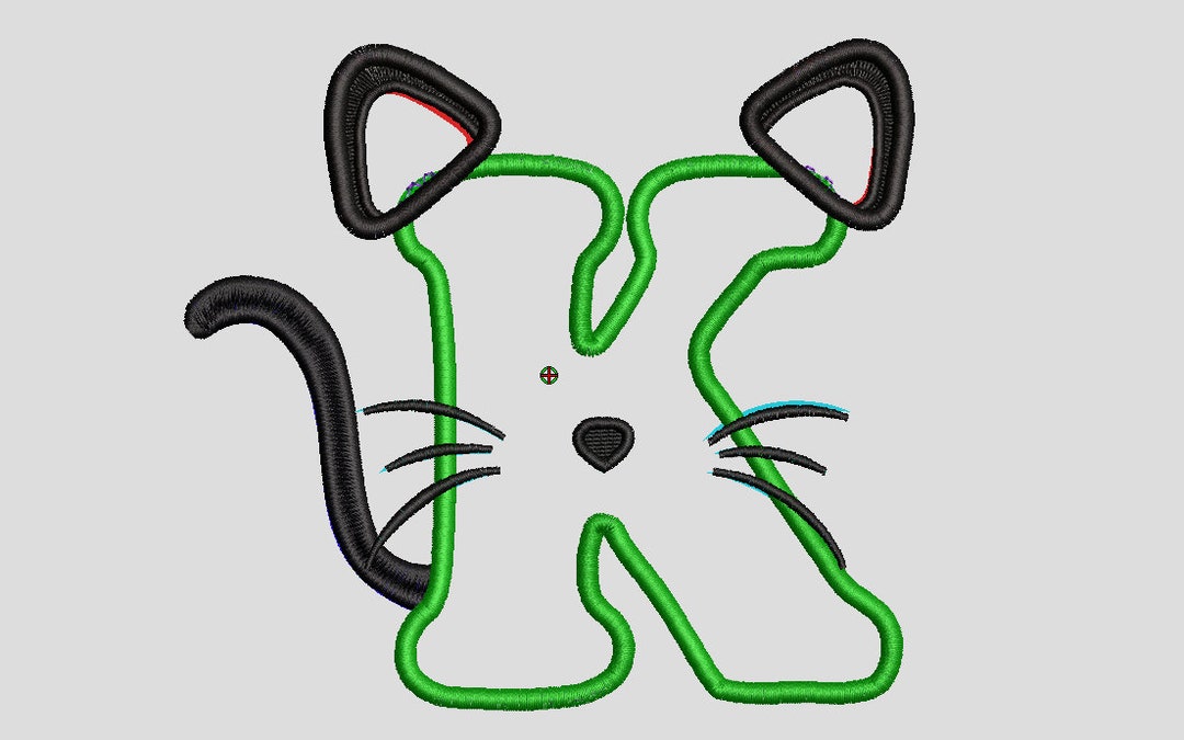 Cat Applique Font - Letter K - Etsy