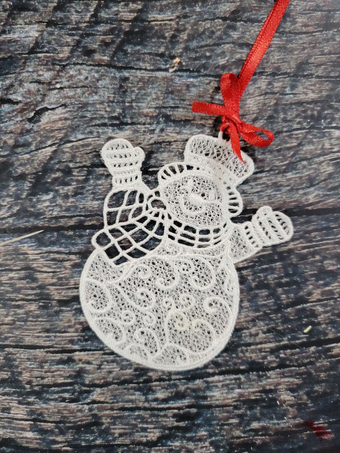 Snowman Free Standing Lace Ornament Digital Design File for Embroidery ...
