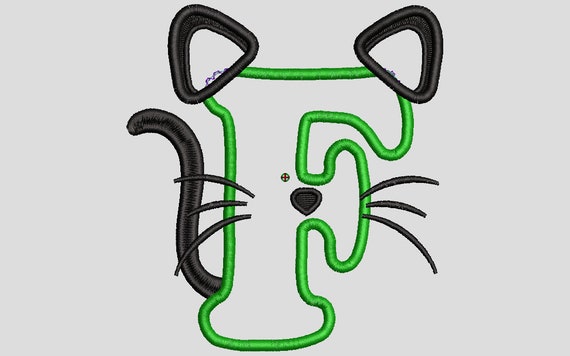 Cat Applique Font Letter F - Etsy