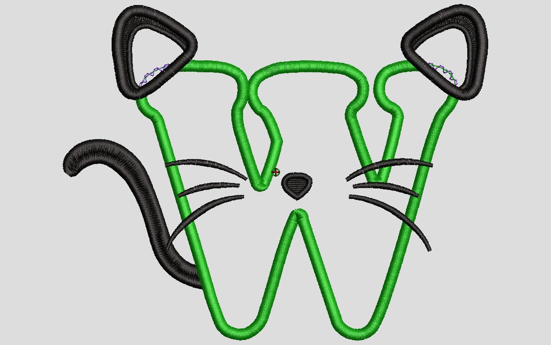 Cat Applique Font - Letter W - Etsy