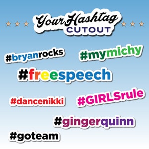 Custom Word Name Hashtag Cutout for Signage Events Charity Sports ...