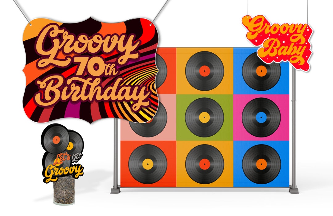 Old School Groovy Record Party Decoration Cutout and Backdrop for ...