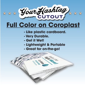 Custom Word Name Hashtag Cutout for Signage Events Charity Sports ...