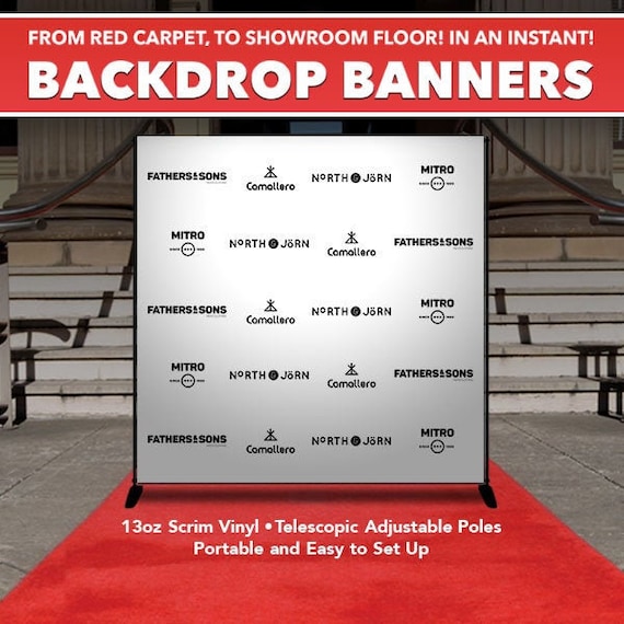 Custom Printed Backdrop Step & Repeat Banner With Telescopic - Etsy