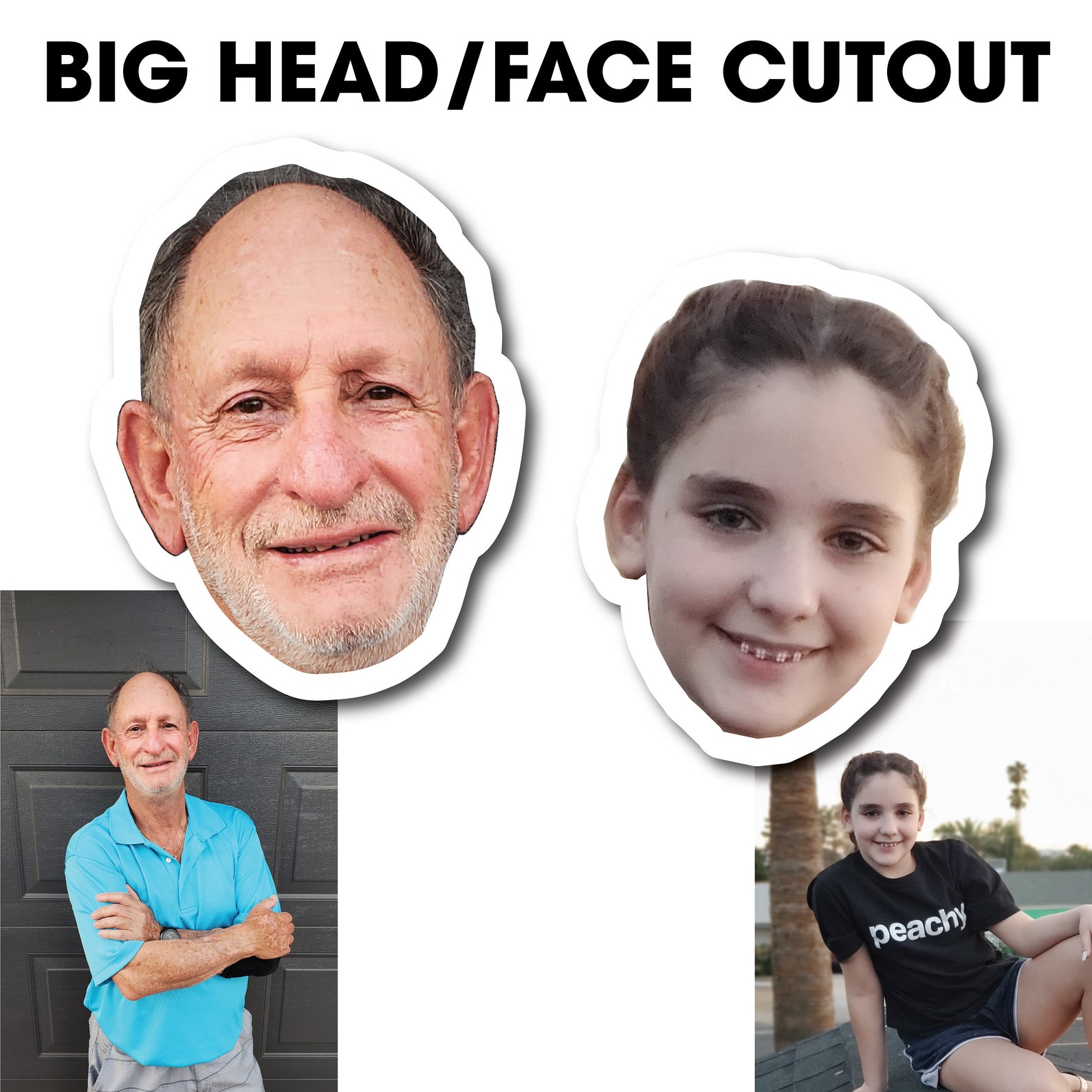 Custom Fat Head Big Face Cutout for Sports Celebration Birthdays Events ...