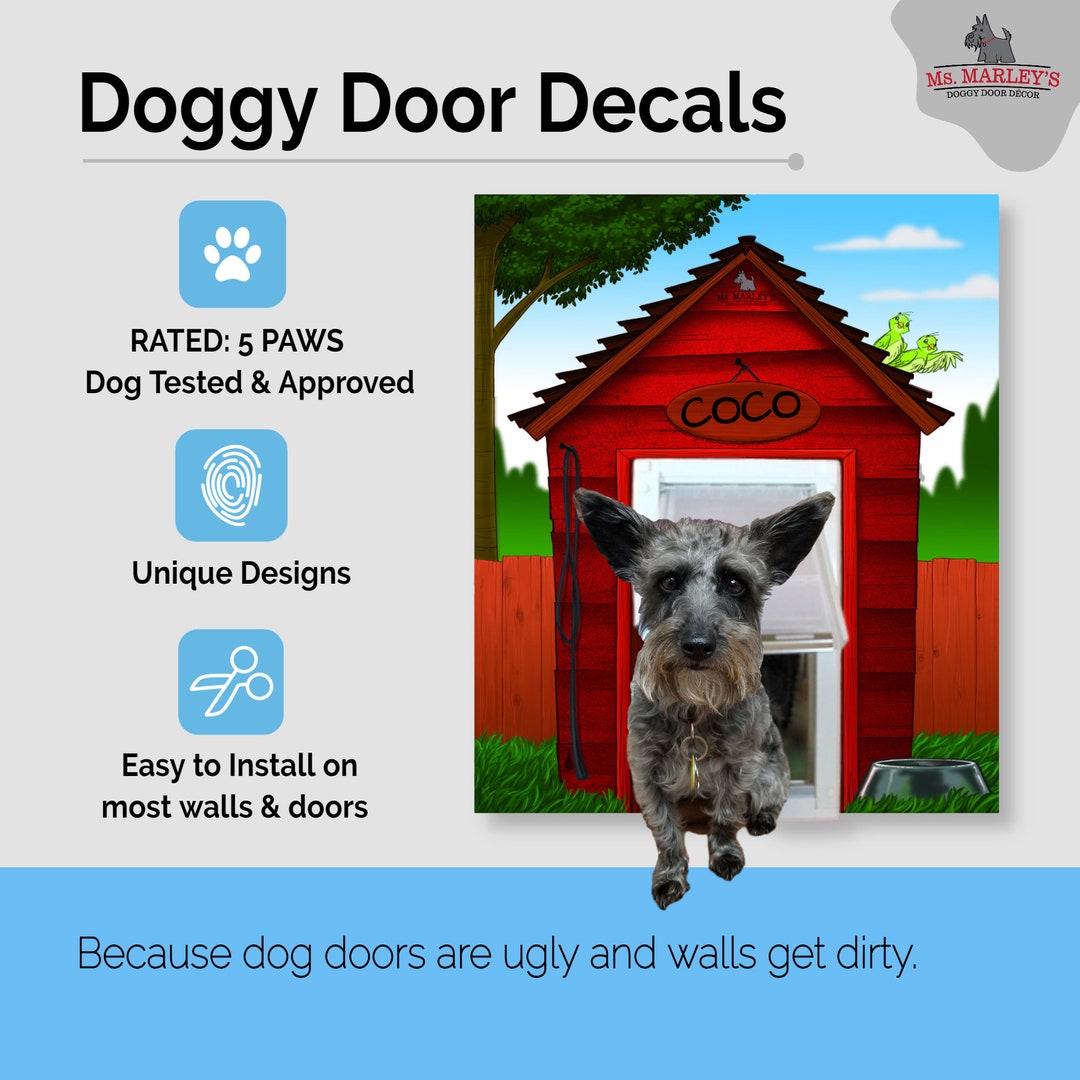 Pet Door Decor Doggy Door Decal With Custom Decoration on ...