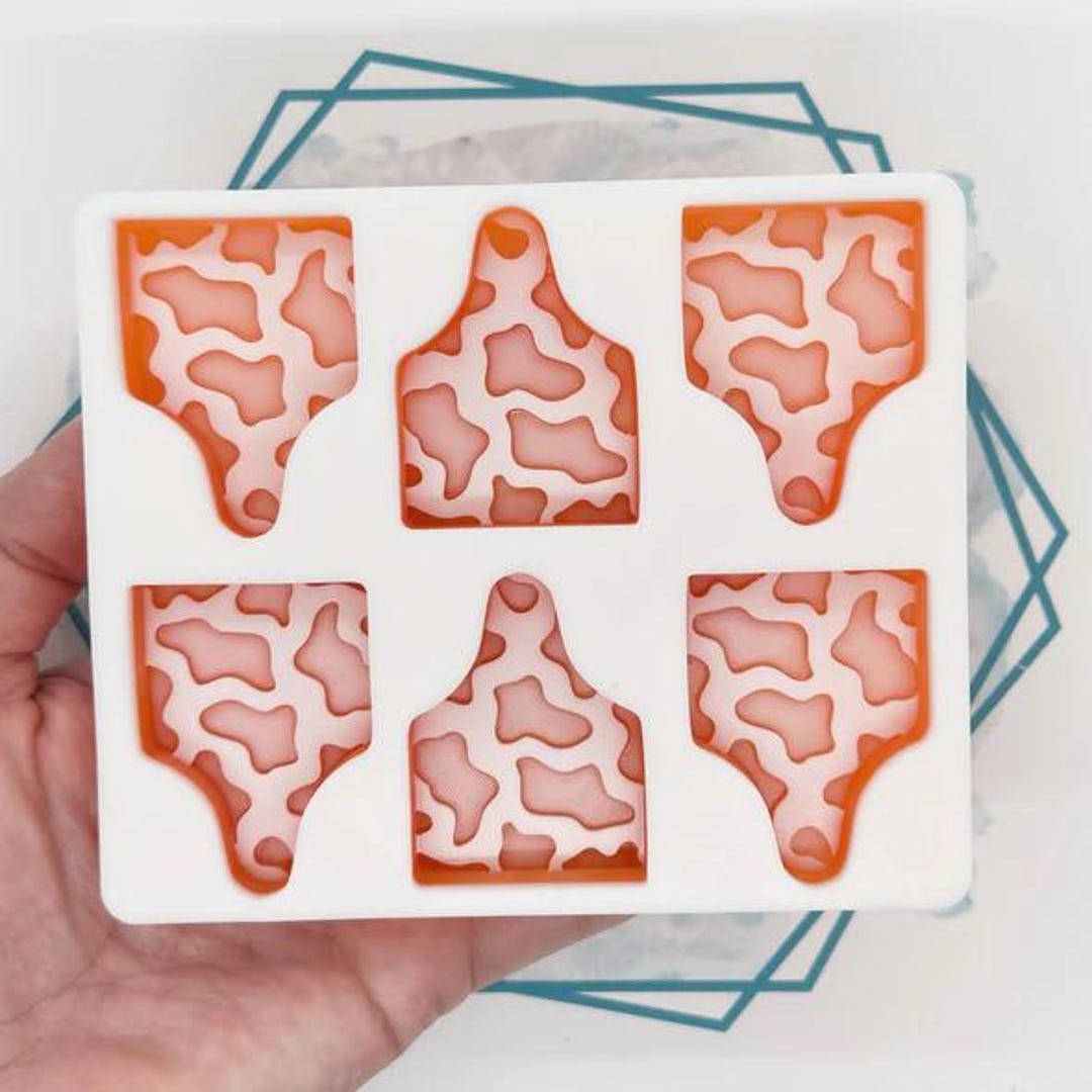 Cow Print Ear Tag Candle Wax Melt Mold - Etsy