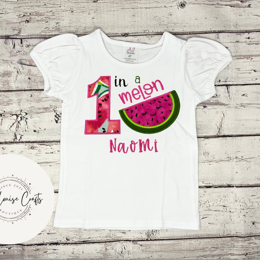 One in a Melon Birthday Shirt, Summer Birthday Shirt, Embroidered Shirt ...