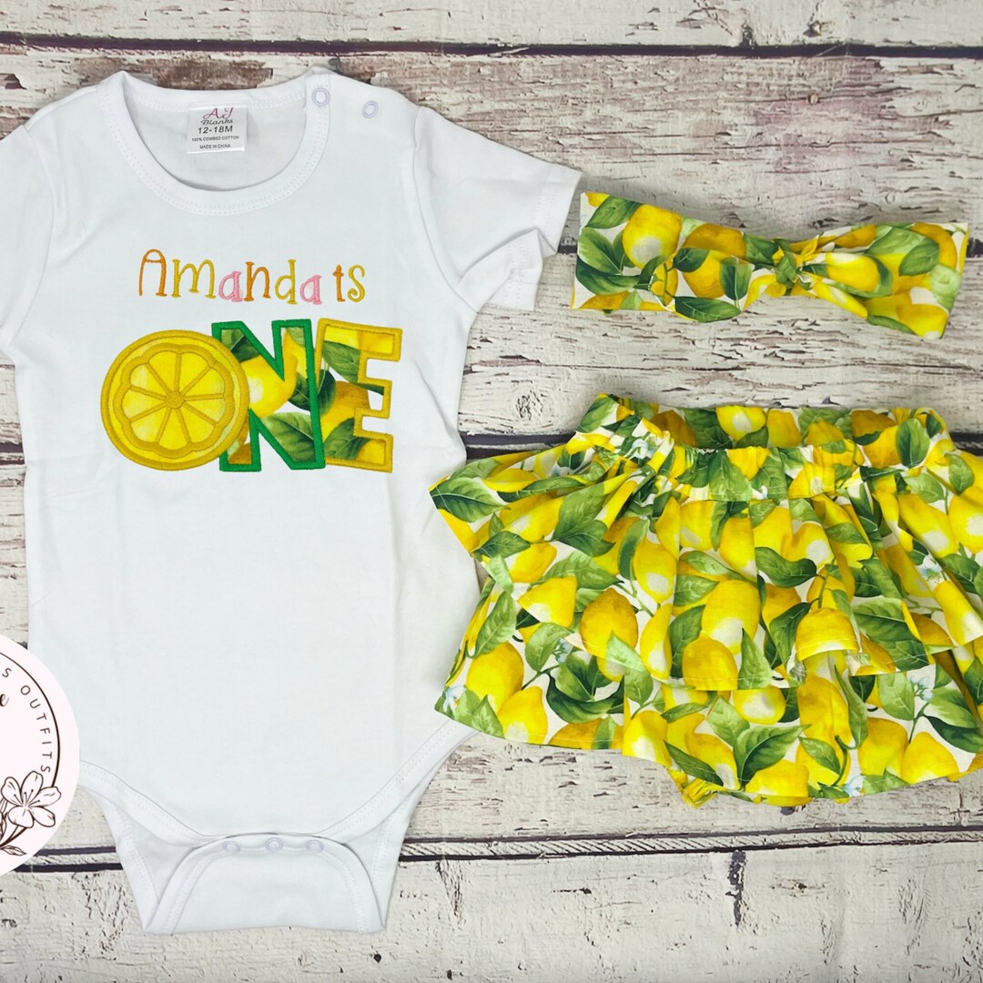 Lemon Birthday Outfit, Lemonade Outfit, 1st Birthday Outfit, Summer ...