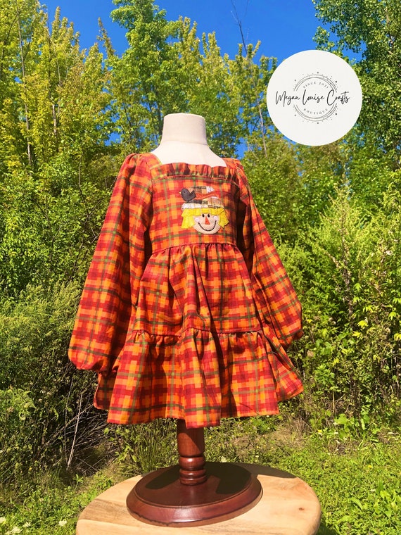 Scarecrow Costume Girls Halloween Costume Plaid Fall Outfit - Etsy