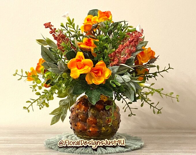 Small Modern Farmhouse Fall Arrangement, Fall Flower Arrangement, Small ...
