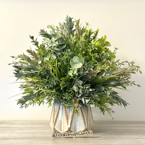 Farmhouse Greenery Centerpiece, Modern Farmhouse Arrangement, Unique ...