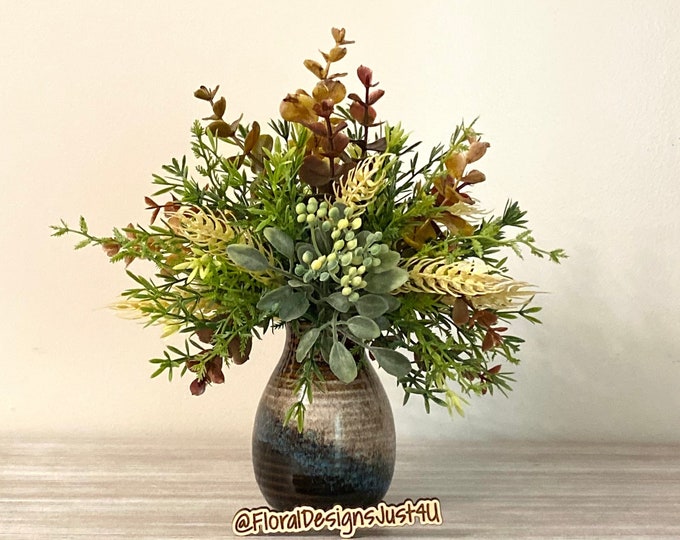 Modern Farmhouse Greenery Arrangement, Modern Farmhouse Decor, Greenery ...