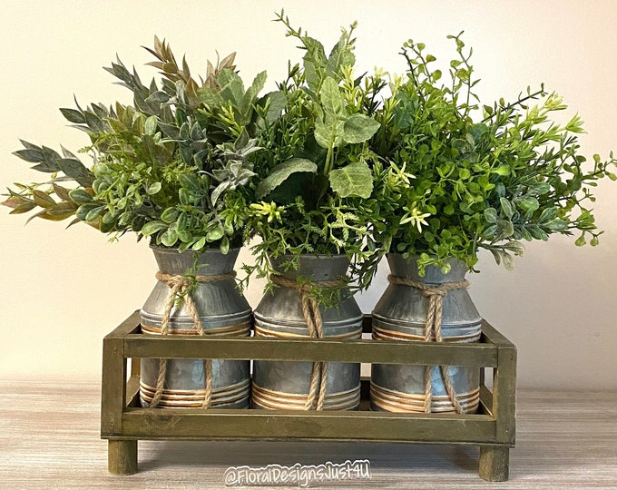 Modern Farmhouse Floral Greenery Arrangement, Floral Greenery ...