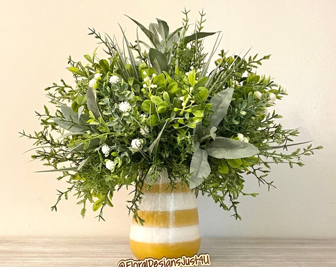 Modern Farmhouse Arrangement, Small Greenery Arrangement, Farmhouse ...
