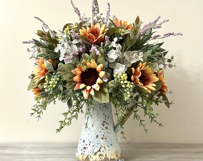 Spring Floral Arrangement, Spring Flower Arrangement, Rustic Country ...