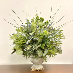 Large Greenery Arrangement, Elegant Farmhouse Greenery Centerpiece ...
