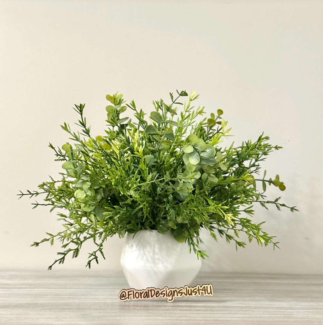 Farmhouse Greenery Arrangement, Small Greenery Arrangement, Greenery ...