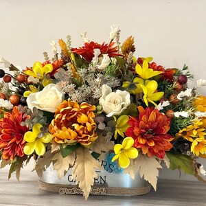 Large Fall Farmhouse Centerpiece Autumn Flower Arrangement - Etsy