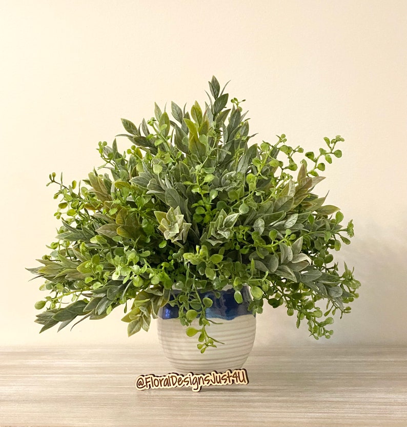 Modern Farmhouse Greenery Arrangement Small Greenery - Etsy